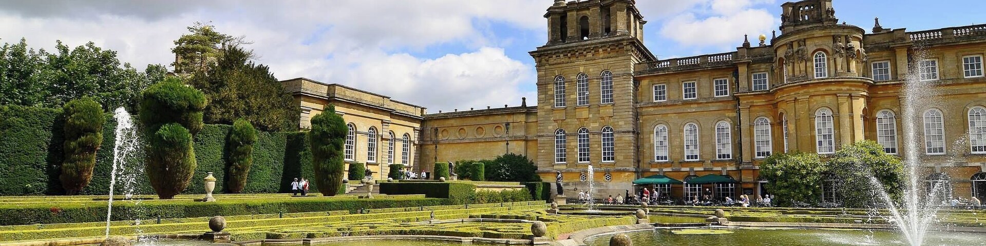 Blenheim Palace was a monumental country house situated in Woodstock, Oxfordshire, England. It is the principal residence of the Dukes of Marlborough, and the only non-royal non-episcopal country house in England to hold the title of palace.