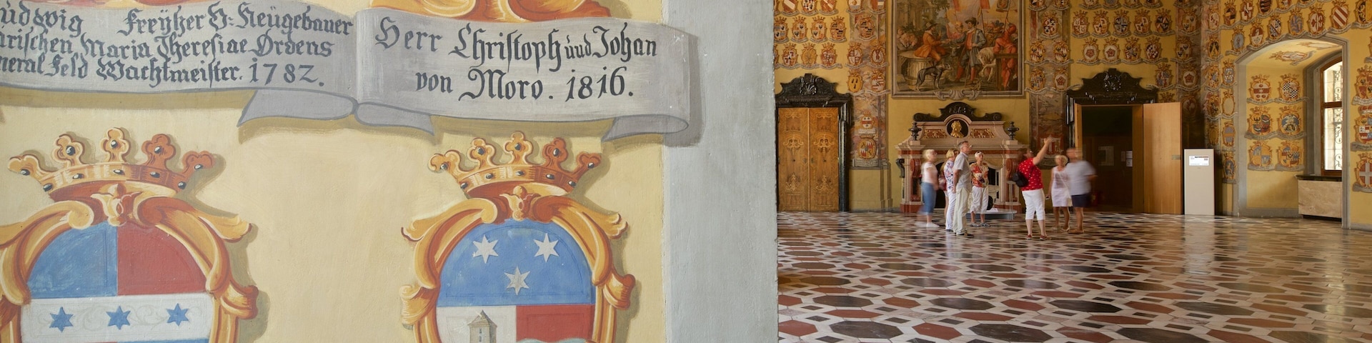 Landhaus which includes heritage elements, signage and interior views