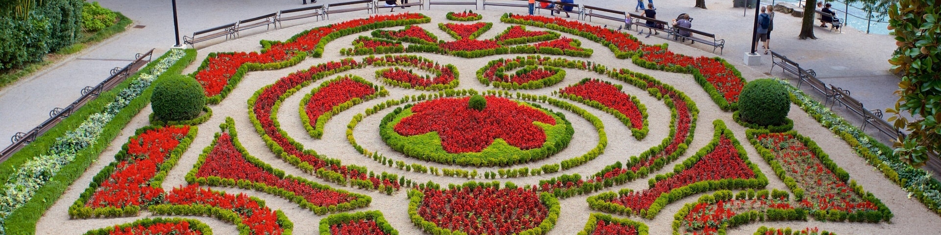 Park Angiolina showing a park and flowers