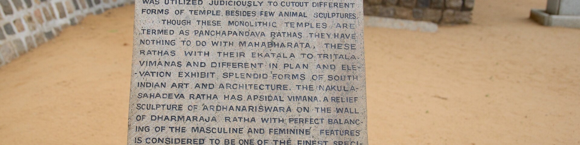 Pancha Pandava Rathas mostrando sinalização