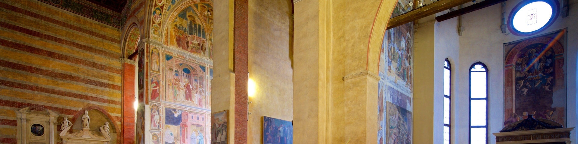Church of the Eremitani showing interior views and a church or cathedral