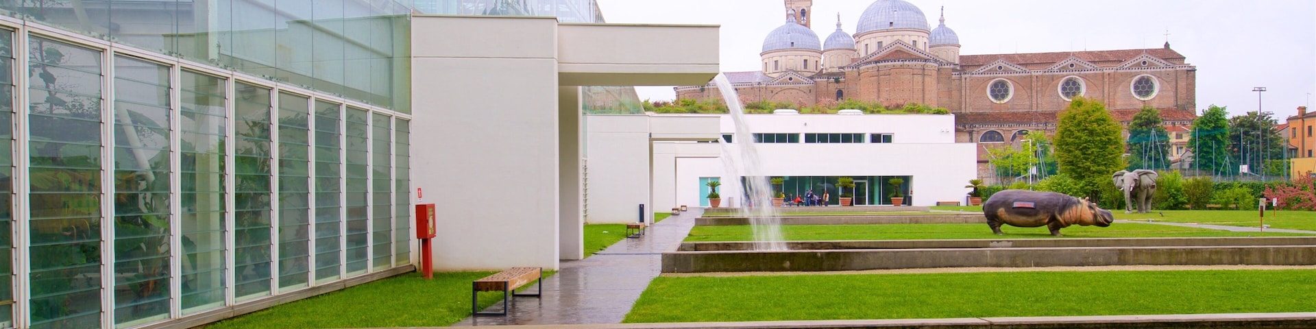 Jardim Botânico de Pádua que inclui uma fonte, arte ao ar livre e um parque
