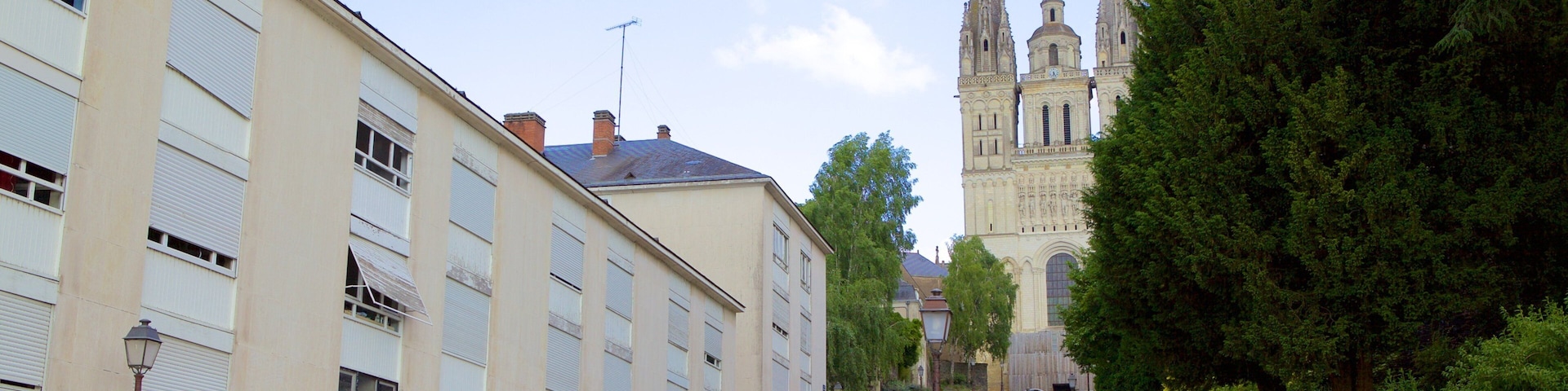 Angers Cathedral which includes street scenes and a church or cathedral
