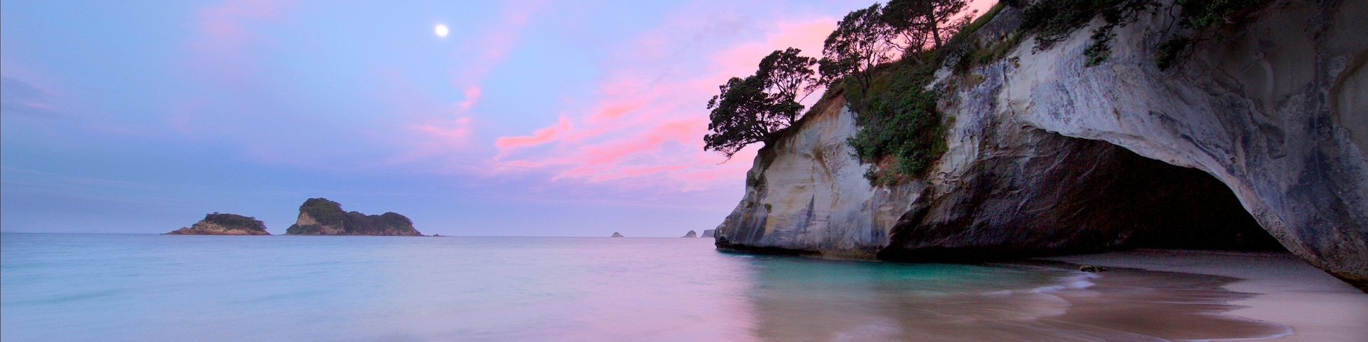 Shakespeare Lookout which includes rocky coastline, a beach and a bay or harbor