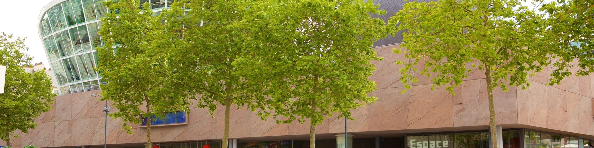 Espace des Sciences which includes a square or plaza as well as an individual male