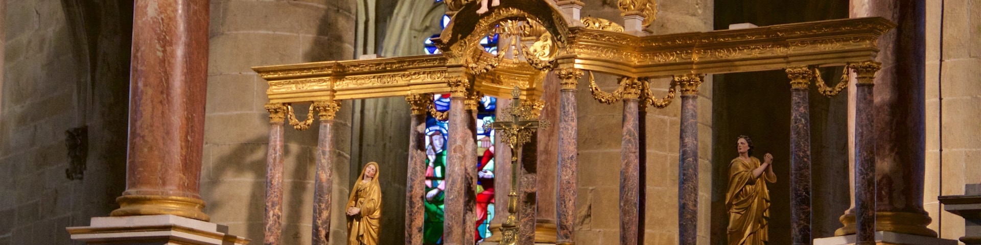 Saint Sauveur Church featuring interior views and religious elements