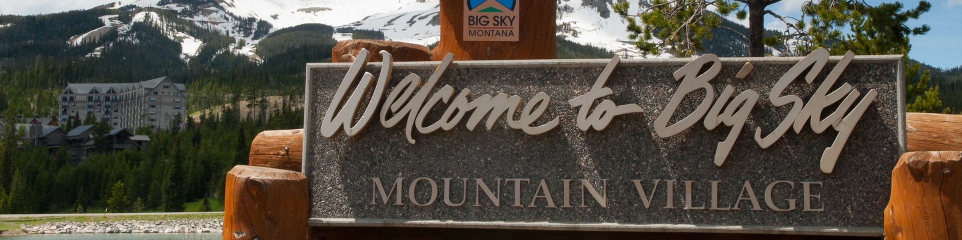 Big Sky Resort showing signage and mountains