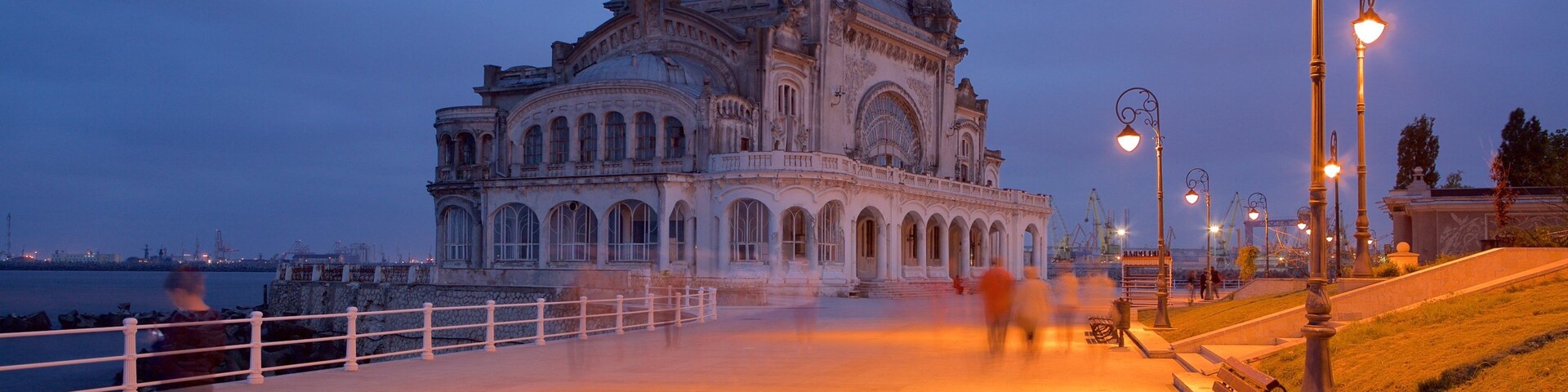 Constanta Casino featuring night scenes