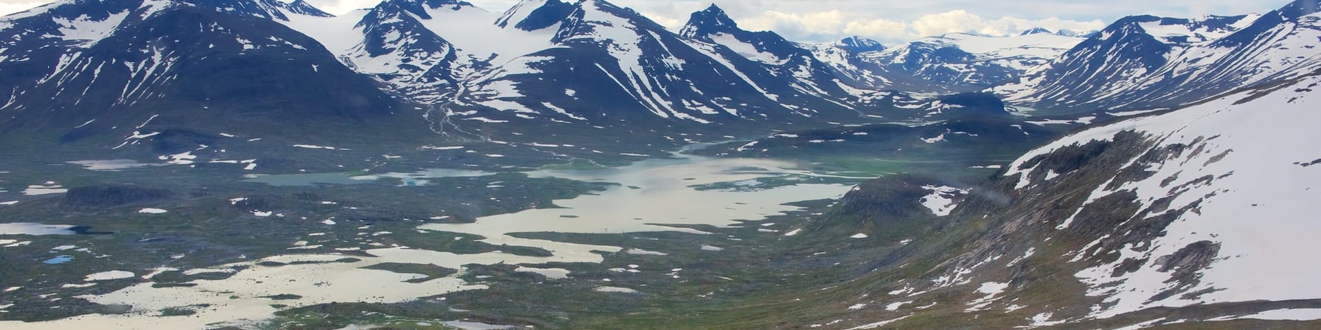 Sarek National Park which includes snow and mountains