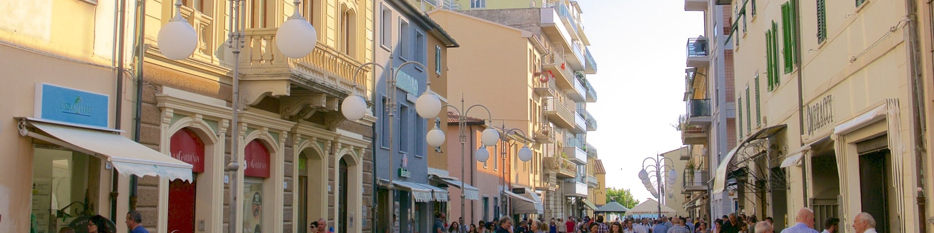 Follonica que inclui uma cidade, arquitetura de patrimônio e cenas de rua