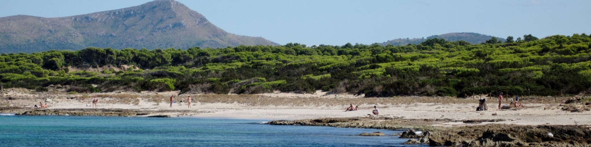 Strand von S’Arenal d’en Casat an der Küste der Gemeinde Santa Margalida, Mallorca, Spanien