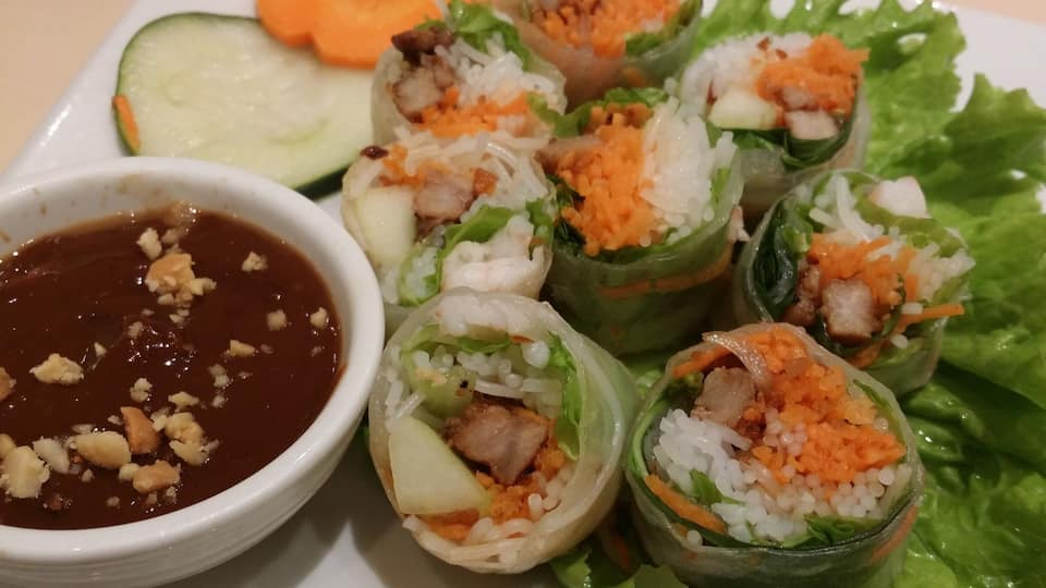 Fresh pork and shrimp spring rolls