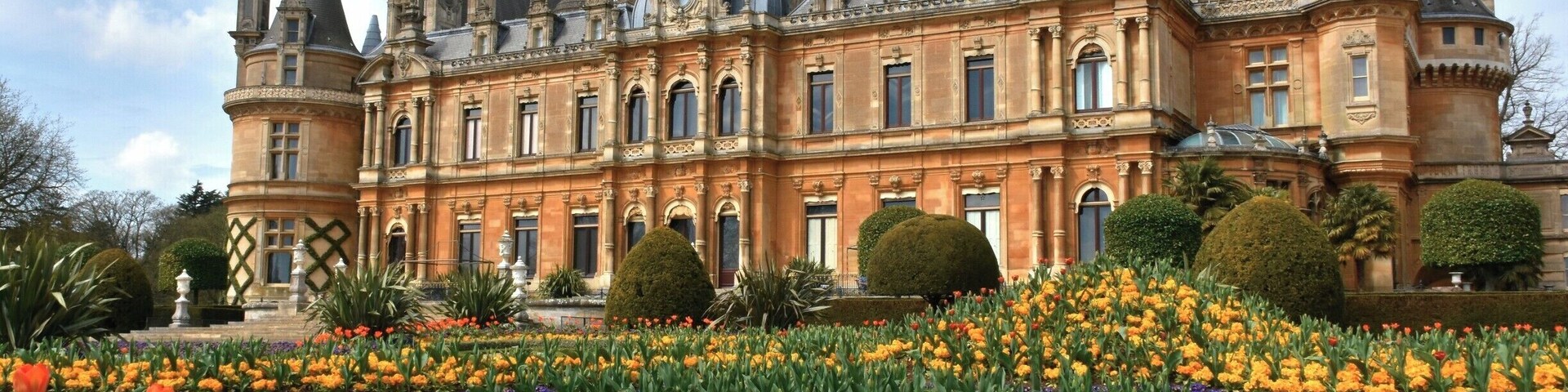 This French-style country house in England was actually built by the Rothschilds in the late 19th century. It looks very authentic, but apparently used contemporary building techniques including a steel frame.