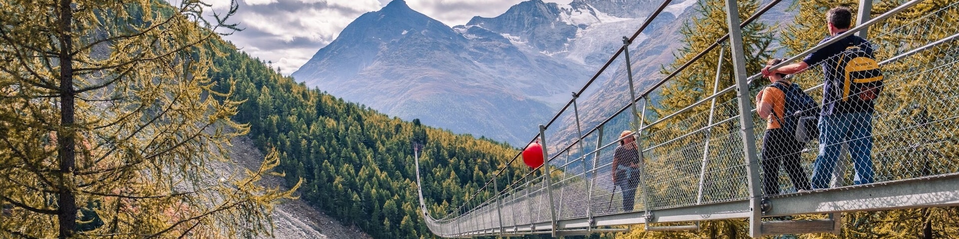 World’s longest suspension bridge ! Steep hike from Randa (600m elevation gain) but so worth the effort ... #golden