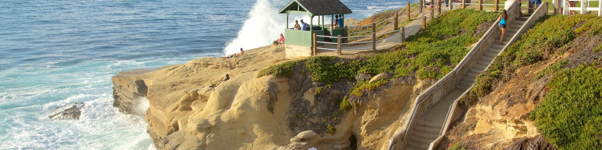 La Jolla mostrando litoral acidentado e paisagens
