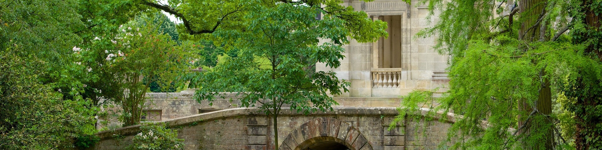 Jardin Public showing a garden and a bridge