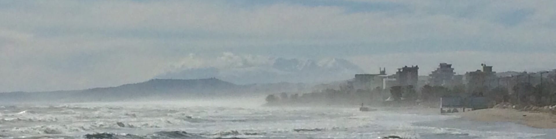 Villa Rosa beach, Abruzzo region, the sea and the mountains