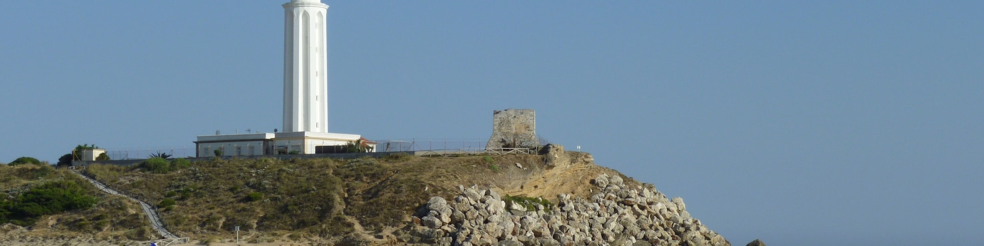 The lighthouse and the arab watchtower on Cape Trafalgar
