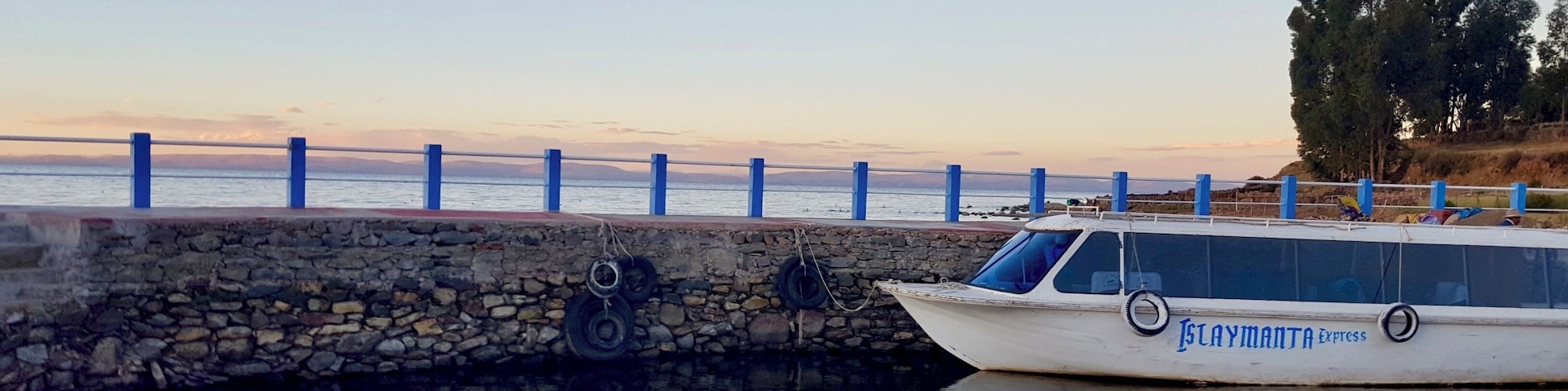 At sunset, the dock of Amantaní is breath-taking. It's unclear where Peru ends and Bolivia begins as you look out across the water.