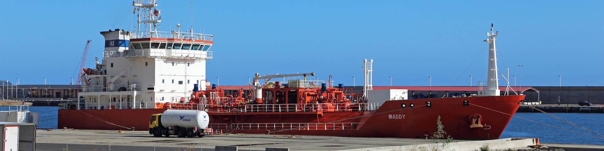 LPG tanker Maddy in the port of Santa Cruz de La Palma (Canary Islands)