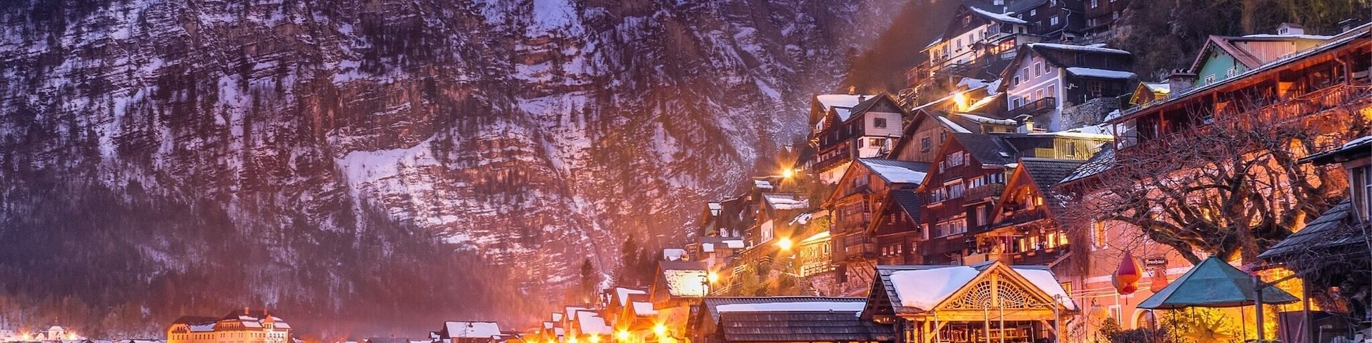 Colourful evening in Hallstatt, the most beautiful village that I have visited.
