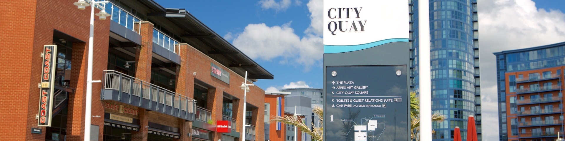 Gunwharf Quays caracterizando sinalização