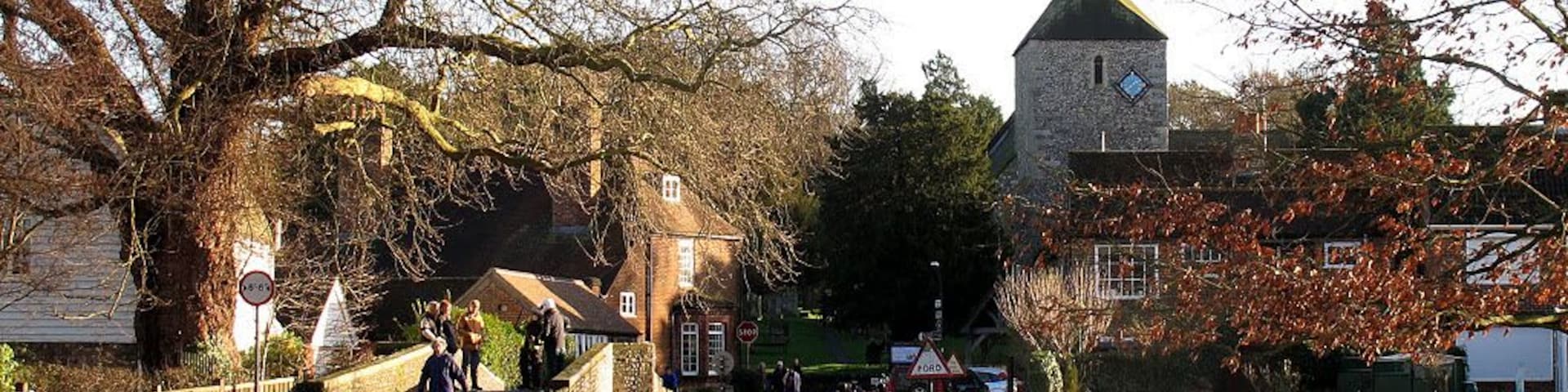 River Darent in flood: Eynsford Bridge