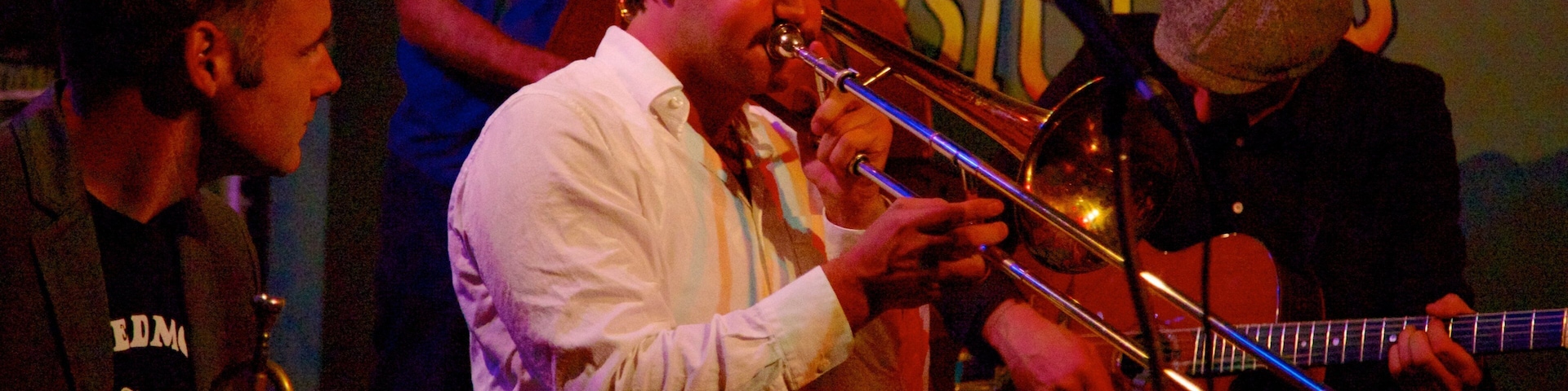 Jazz musicians perform live at Frenchmen Street clubs in New Orleans showcasing vibrant music culture