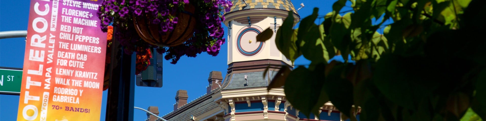 Napa que inclui sinalização e elementos de patrimônio