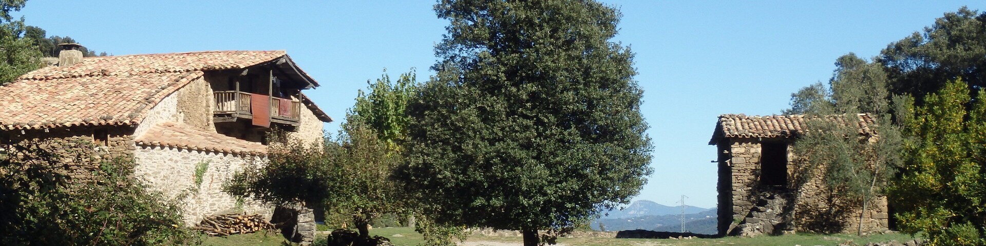 La Casa Nova de la Codina (a l'esquerra) i cabana. (Joanetes, la Vall d'en Bas)