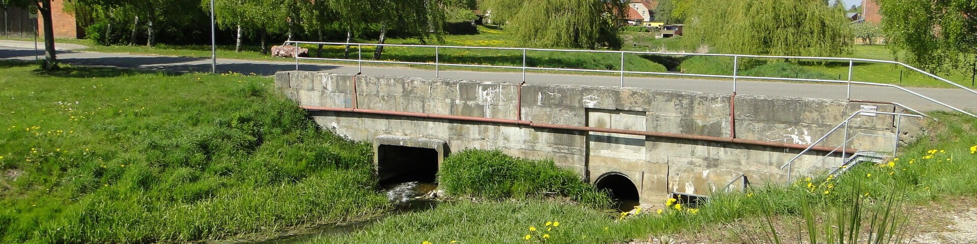 Bridge over the stream Schönbeck in Schönbeck, district Mecklenburg-Strelitz, Mecklenburg-Vorpommern, Germany