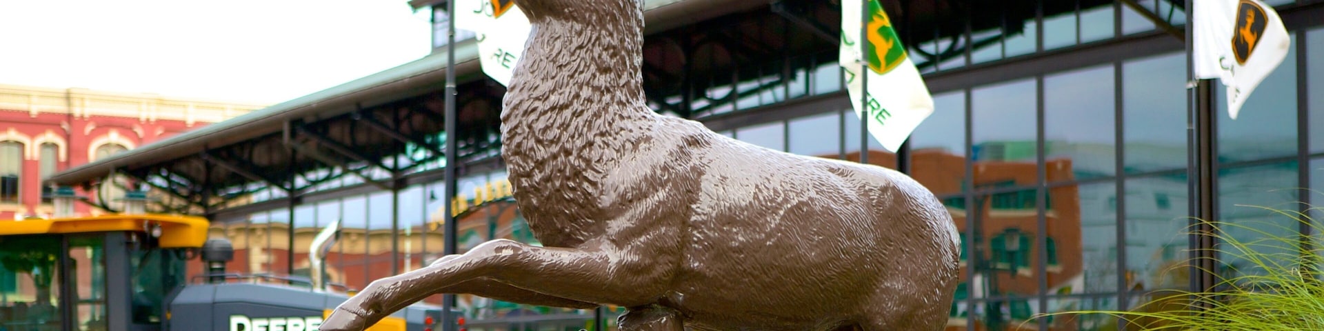John Deere Pavilion featuring a statue or sculpture