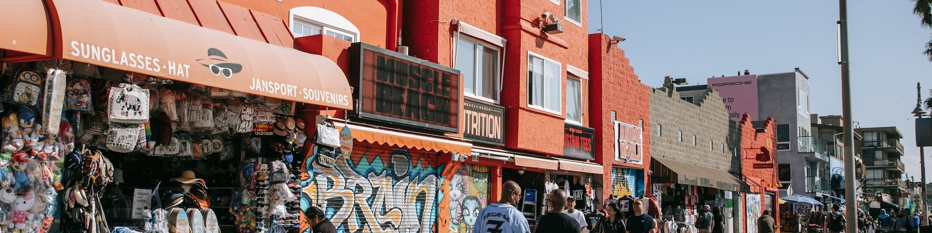 Venice Beach Boardwalk featuring street scenes