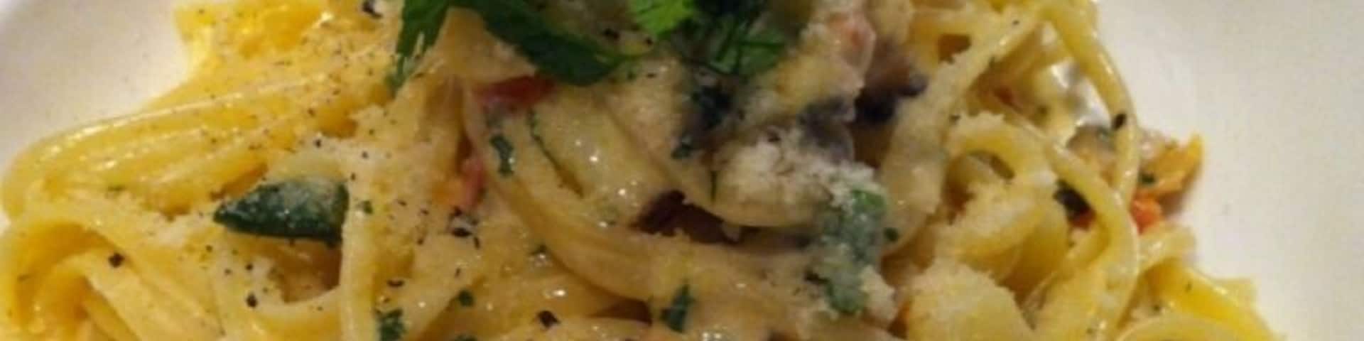 あさり、ジャガイモ、インゲン豆のクリームリングイネ(´Д` )