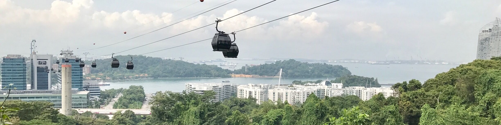Travelling over to Sentosa Island - great views and experience.