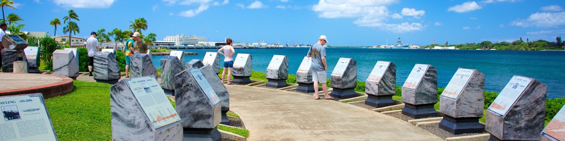 USS Bowfin Submarine Museum and Park showing general coastal views and a coastal town