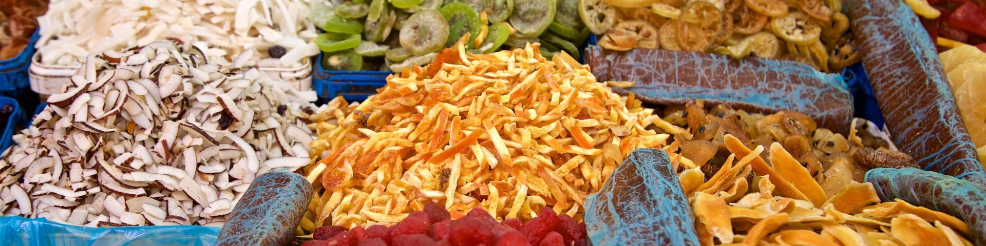 Carmel Market which includes food and markets