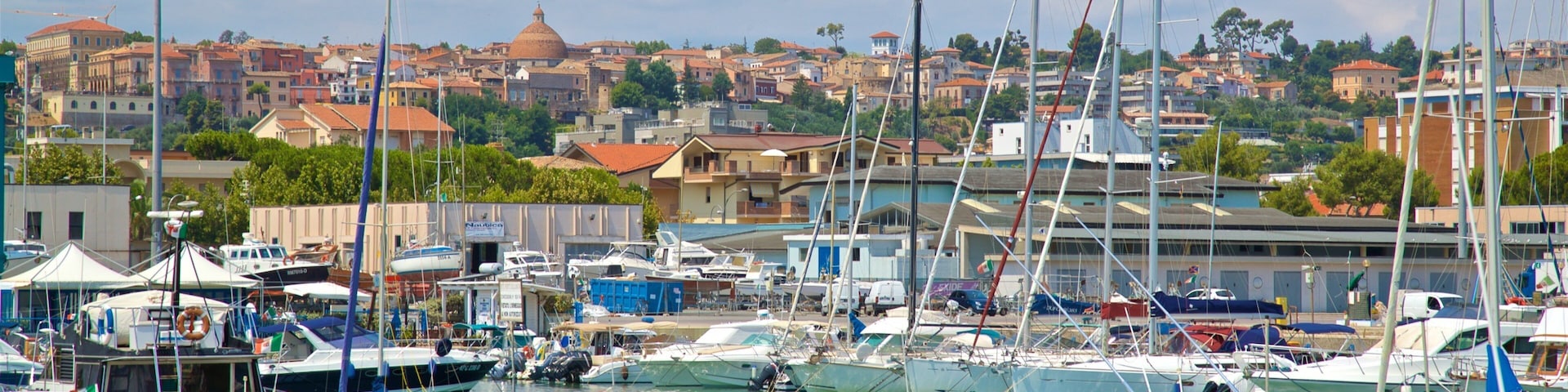 Giulianova Harbor showing a city and a bay or harbor