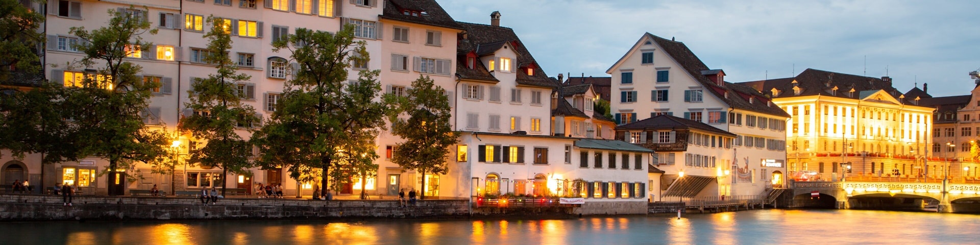 Old Town showing a river or creek and night scenes