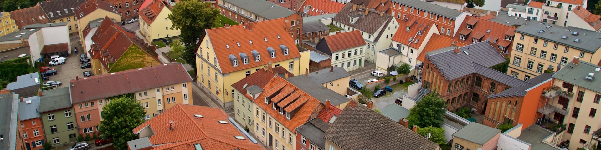 St. Mary\'s Church Stralsund featuring a city, landscape views and a lake or waterhole