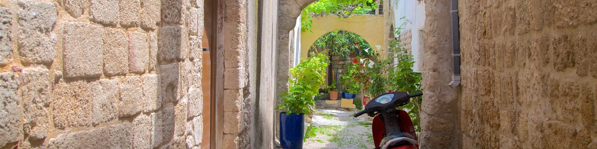 Rhodes showing heritage architecture and street scenes