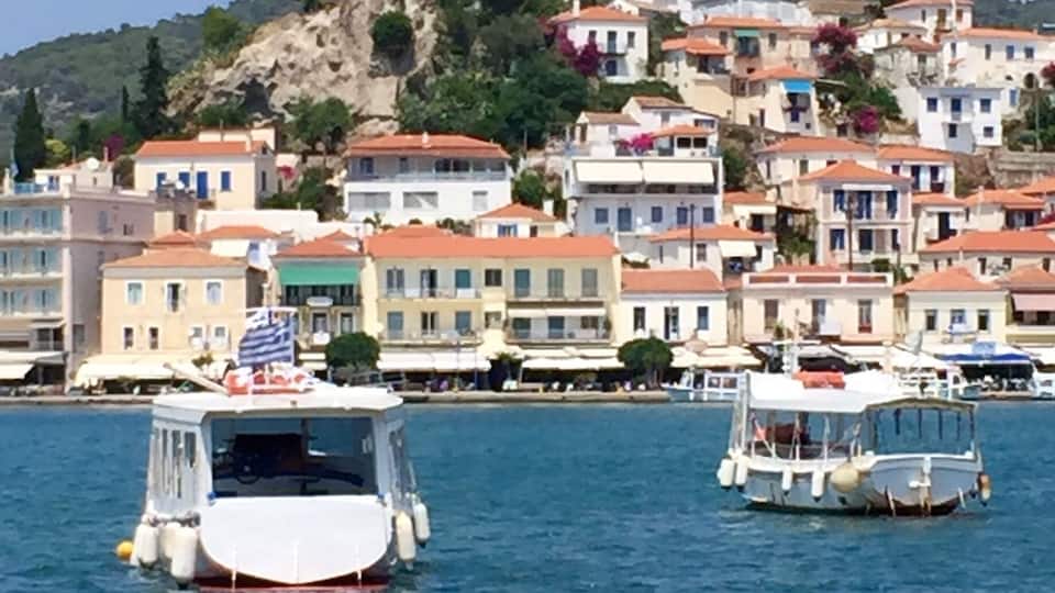 Pittoresque view from Peloponnese to the Island of Poros
