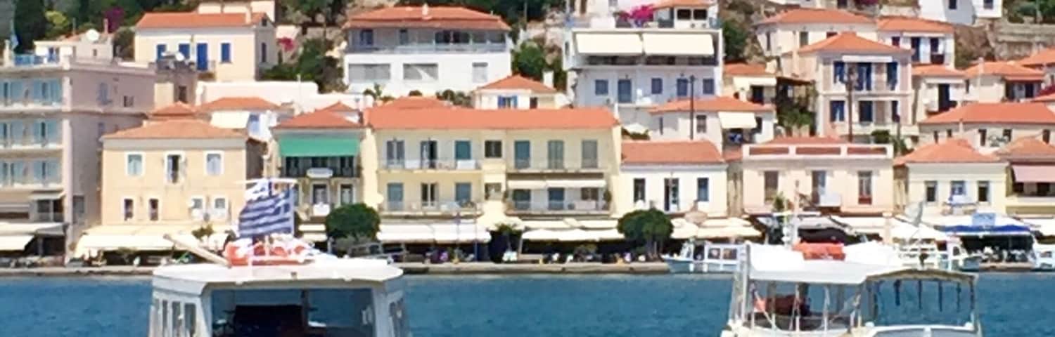 Pittoresque view from Peloponnese to the Island of Poros