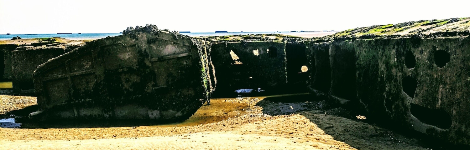 Unnerving to see the remanants of the WW2 Normandy invasion still on the beach. #lifeatexpedia