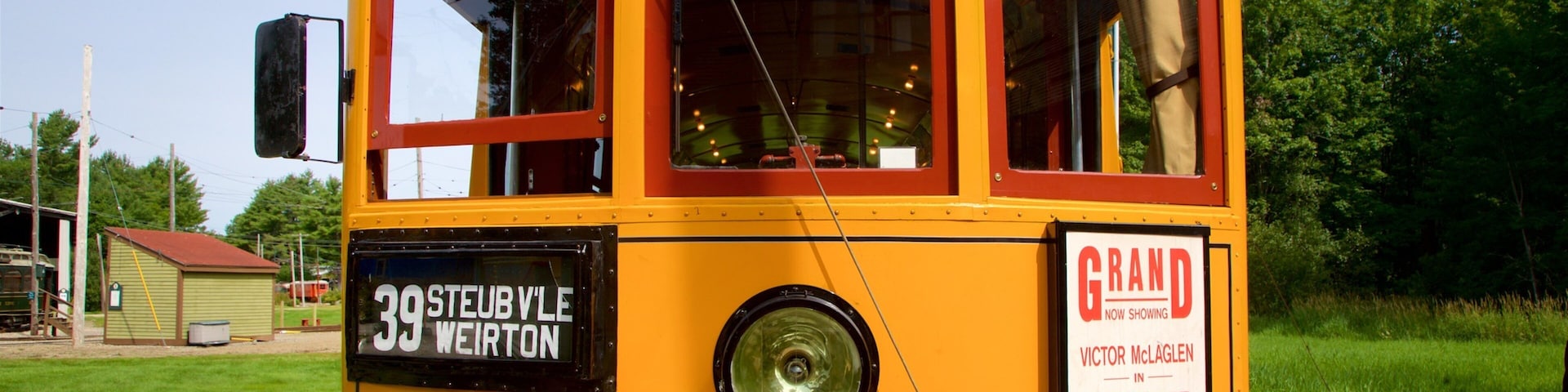 Seashore Trolley Museum que inclui itens de ferrovia