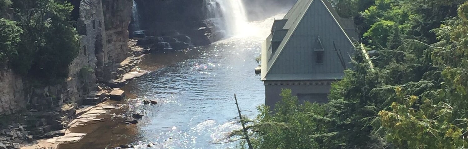 Grand Canyon of the East, in the Adirondack Mountains. Can walk the rim, do an Adventure Course, or raft/tube the Chasm.