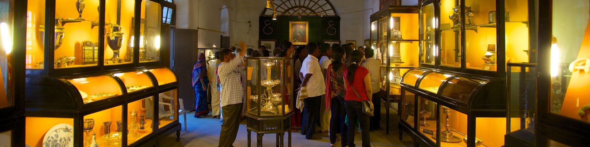 The Nizam\'s Museum showing interior views as well as a large group of people