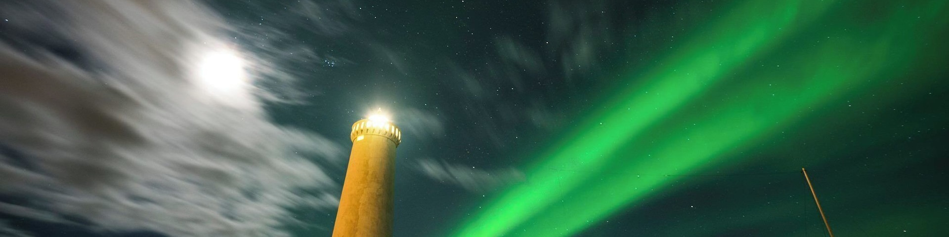A functional lighthouse on the north side of Garður, Reykjanes Peninsula Iceland