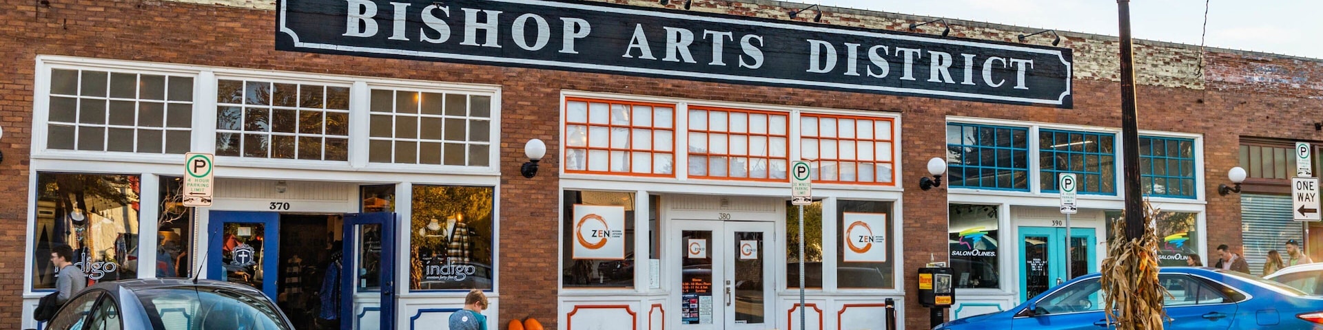 Bishop Arts District which includes signage