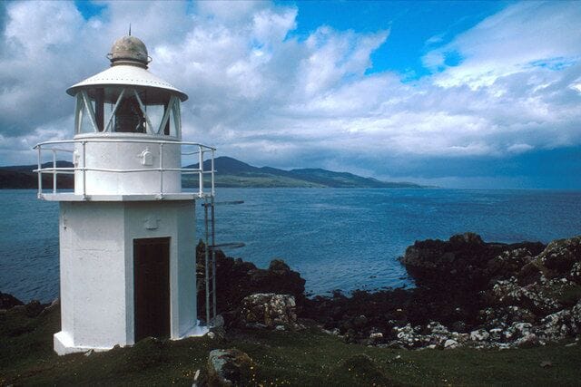 Navigation beacon, Sound of Islay Behind the beacon is Sgarbh Breac on islay